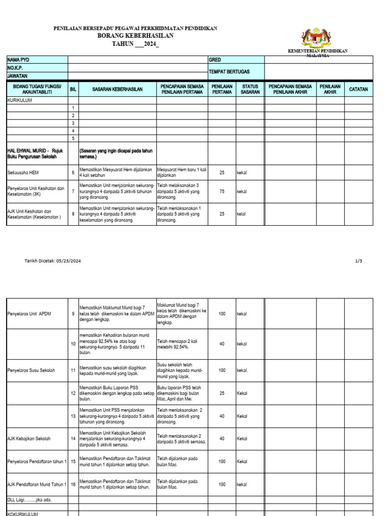 Contoh Penulisan Keberhasilan Bagi Unit HEM | PDF
