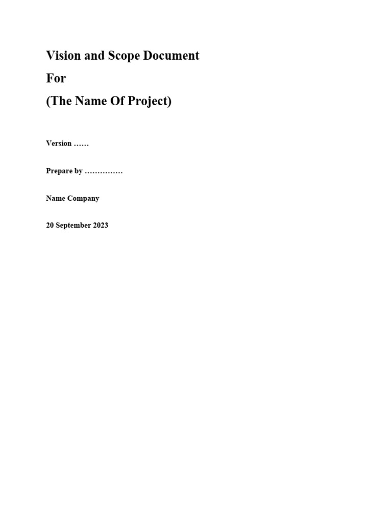 Vision and Scope Document Overview | PDF | Risk | Business