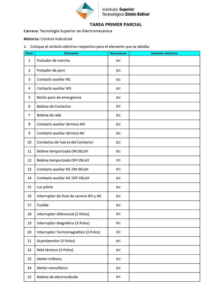 TAREA 1 Control Industrial | PDF | Relé | Cambiar