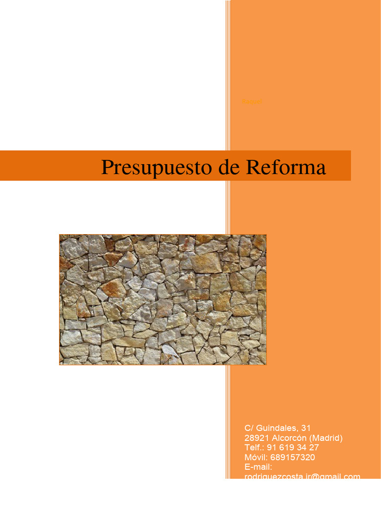 JUAN RAMON RGUEZ Presupuesto 2024033 Valla y Puerta Simple Torsion Hueco CL Valencia Colegio | PDF