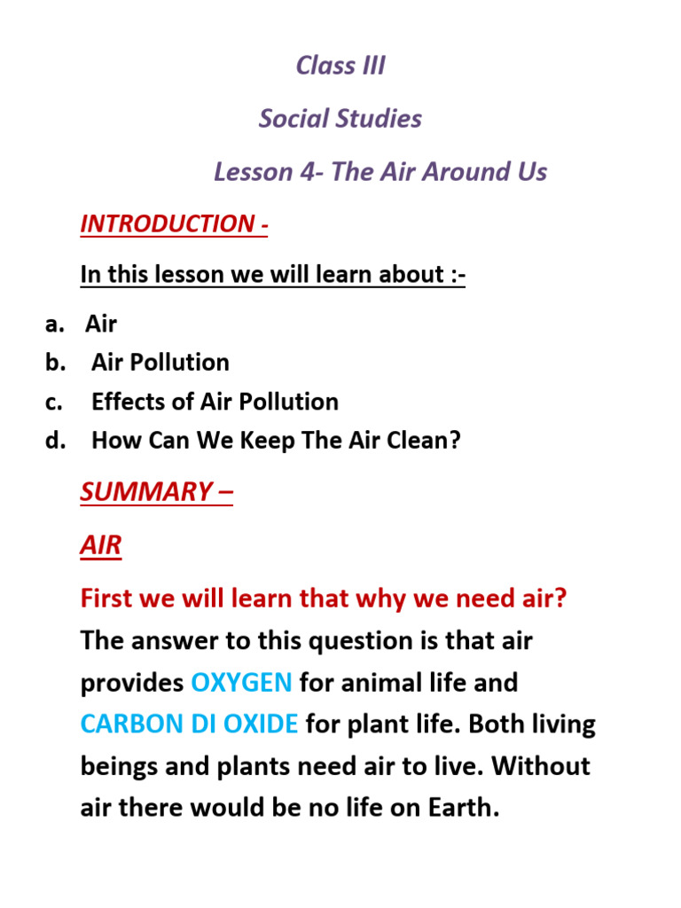 Understanding Air and Pollution for Kids | PDF | Atmosphere Of Earth ...