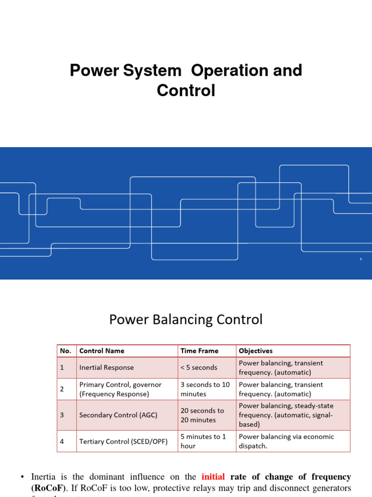 Power System Operation & Control Overview | PDF | Electric Power Transmission | Electric Power