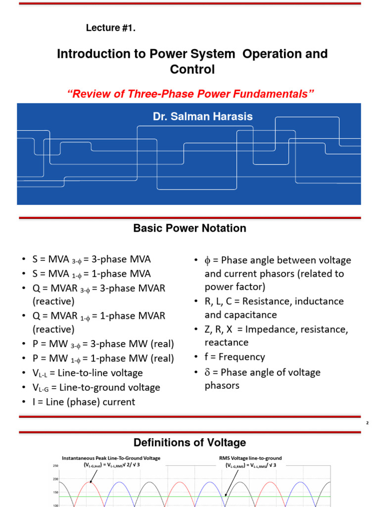 Introduction To Power System Operation and Control | PDF | Electrical Impedance | Capacitor