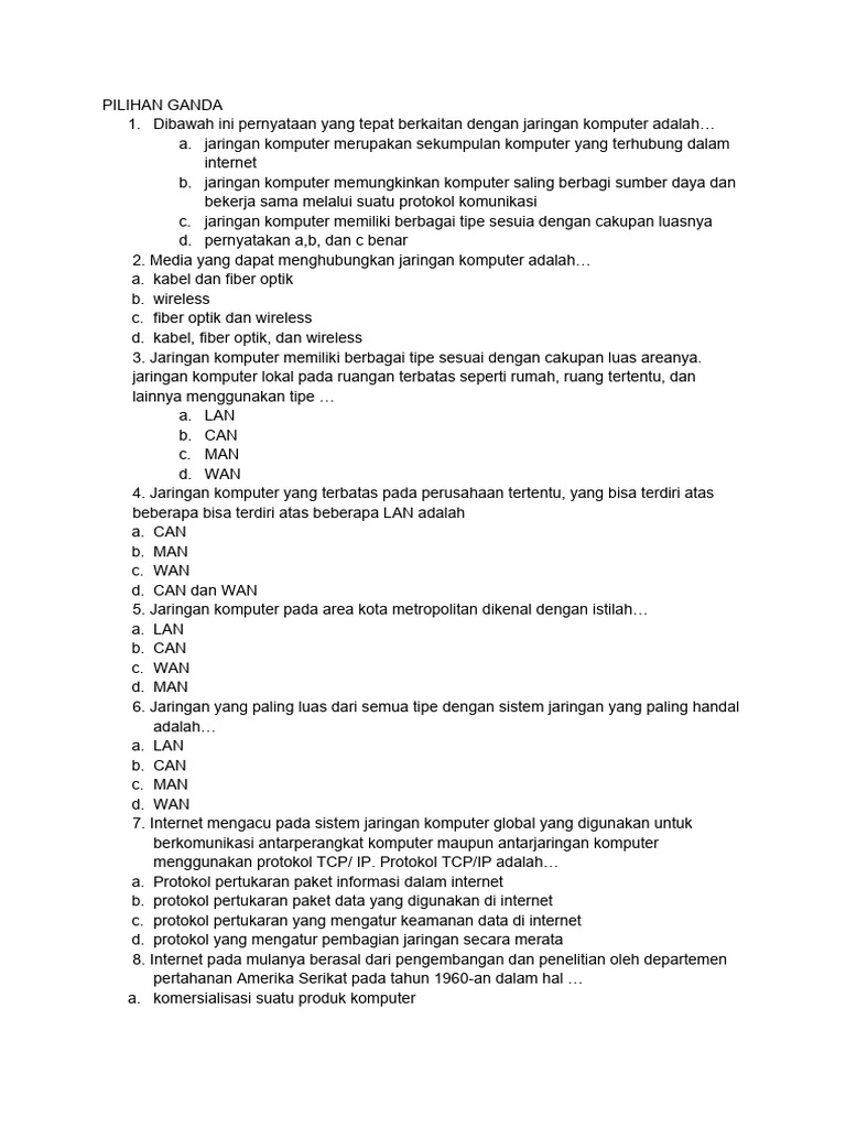 Soal Uts Kelas 7 Informatika | PDF