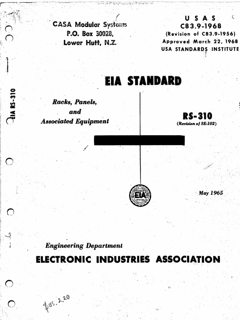 EIA STD RS310 1968 LTR 8p | PDF