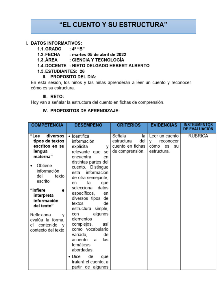Sesión de Aprendizaje 2 | PDF | Evaluación | Cognición Sesión de Aprendizaje 2 | PDF | Evaluación | Cognición