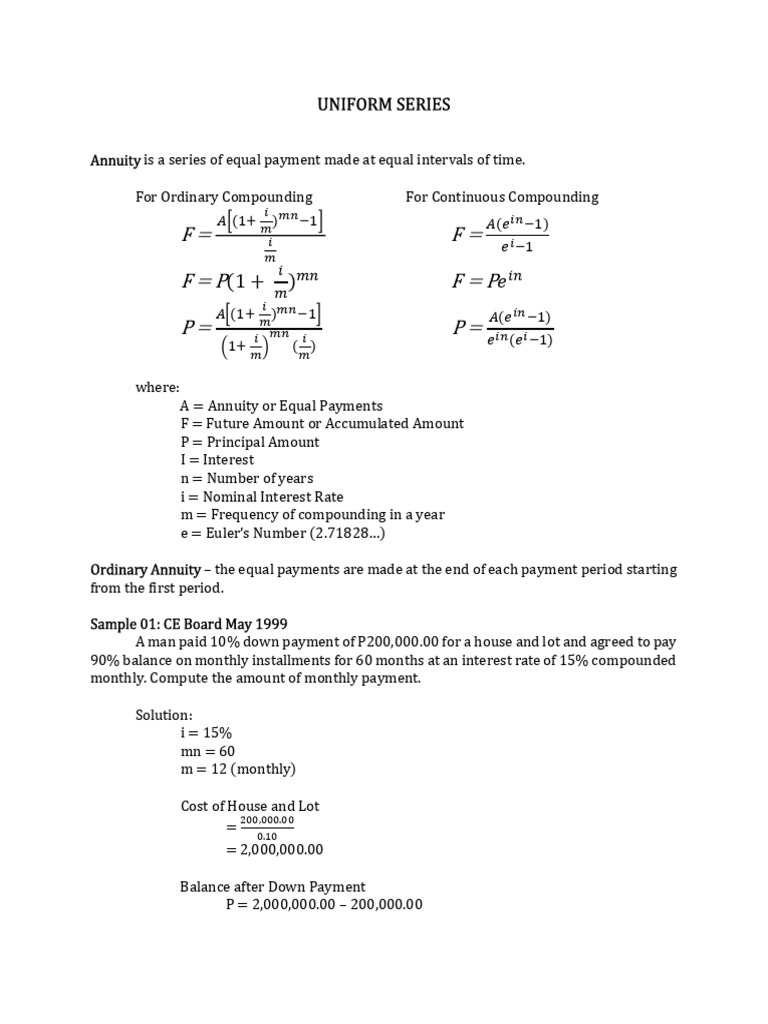 Notes - Annuity-1 | PDF | Present Value | Interest
