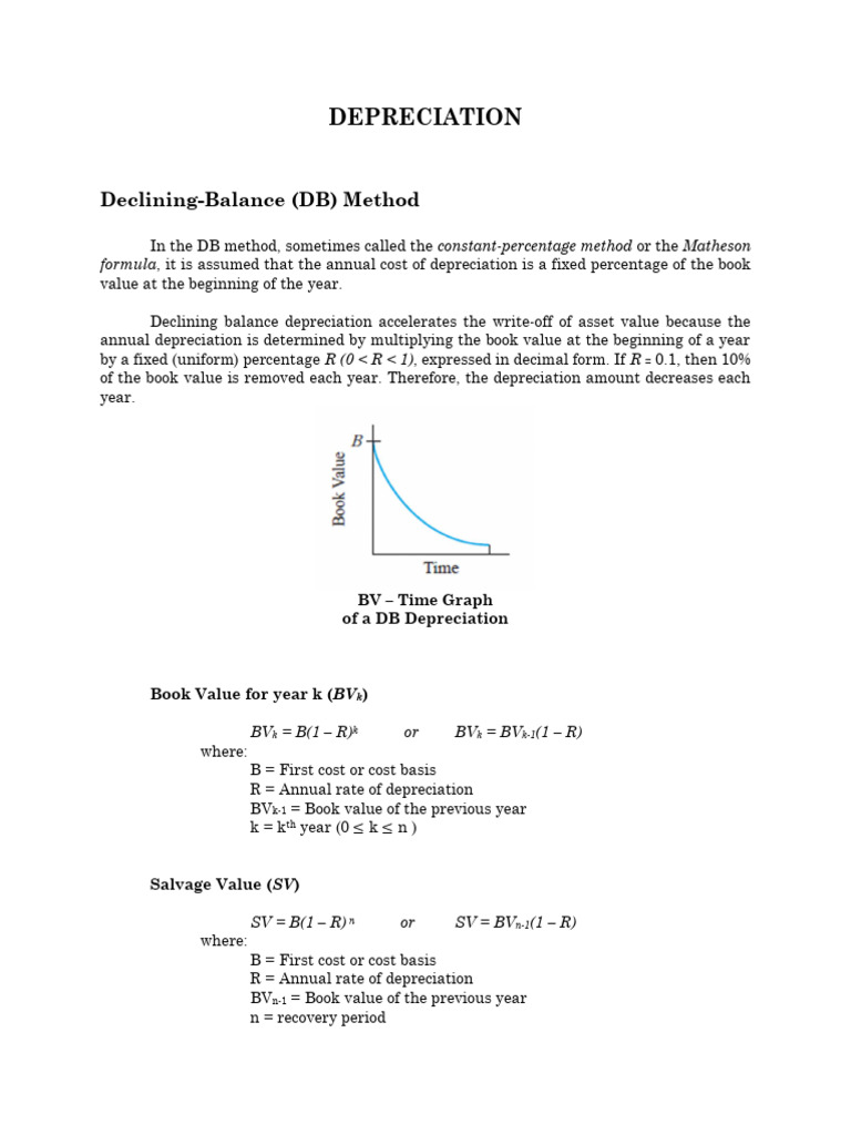 Notes - Declining Balance Method | PDF | Depreciation | Business Economics