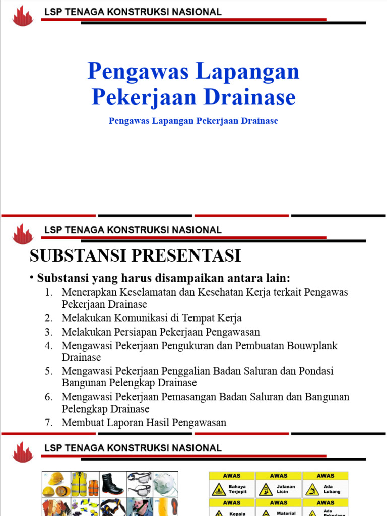 Pengawas PENGAWAS Lapangan Pekerjaan Drainase | PDF