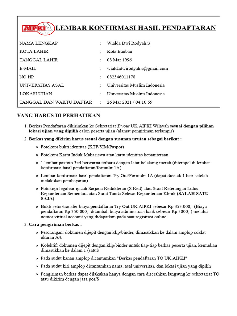 Cetak Form 1a Pdf