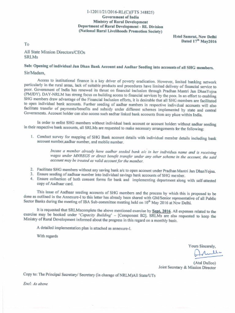 Aadhar Seeding | PDF