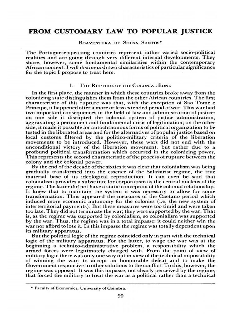 From Customary Law To Popular Justice | PDF | Knowledge | Justice