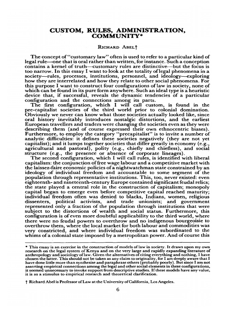 CUSTOM, RULES, ADMINISTRATION, | PDF | Tort | Property