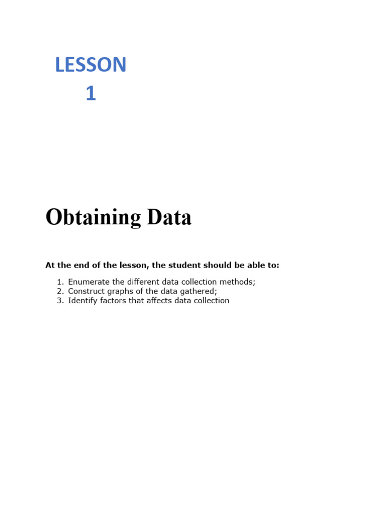 Lesson-1-Obtaining-Data-with-Exercises | PDF | Survey Methodology ...