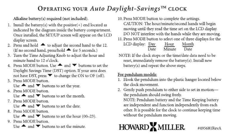 Auto_Daylight_Savings_Clock_Instruction_Manual | PDF