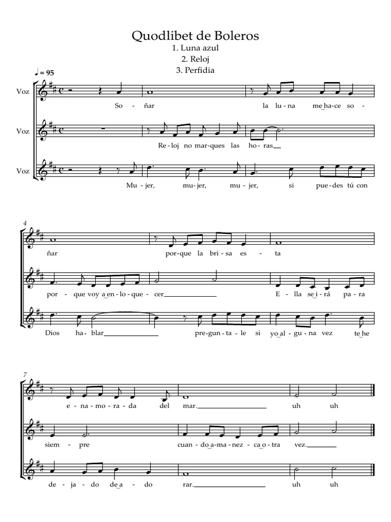 Quodlibet de Boleros - Partitura Completa | PDF