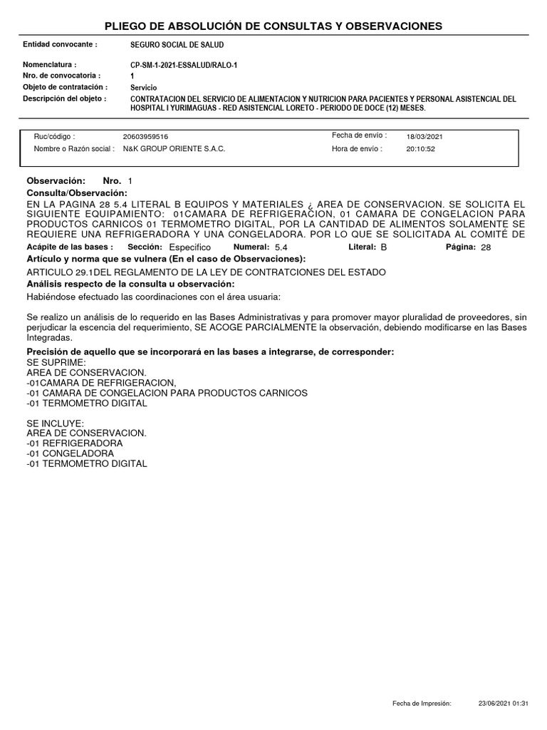 PliegoAbsolutorio - Convocatoria - 600259 20210623 133105 230 | PDF ...
