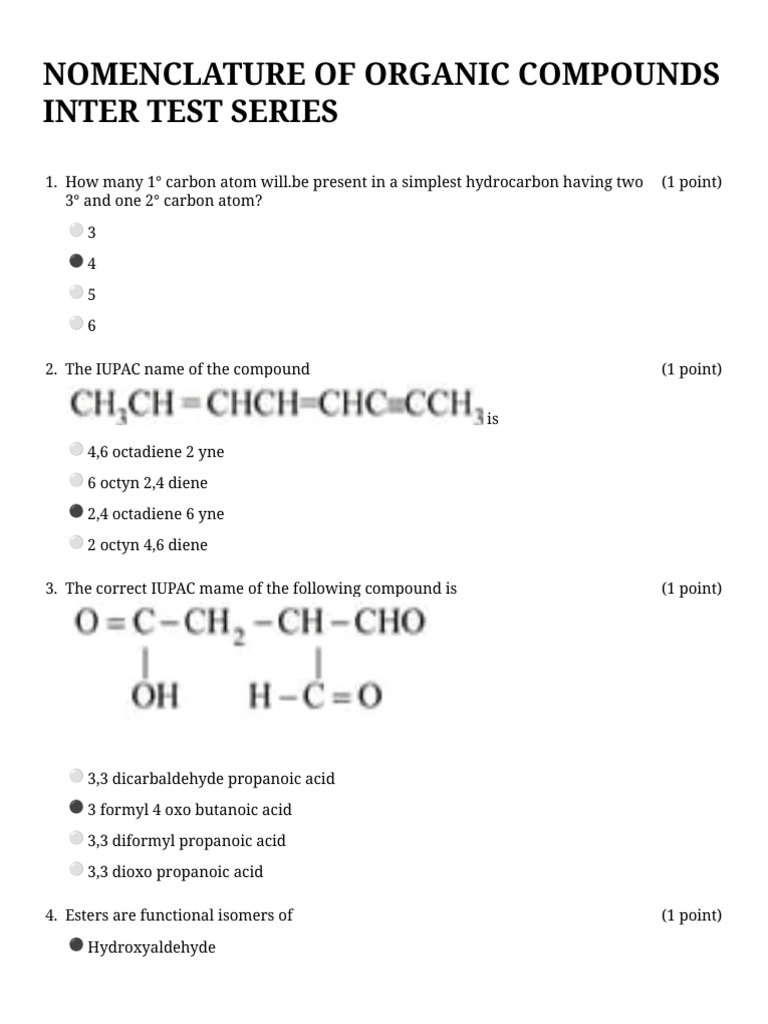 Organic Chemistry Quiz | PDF | Benzene | Toluene