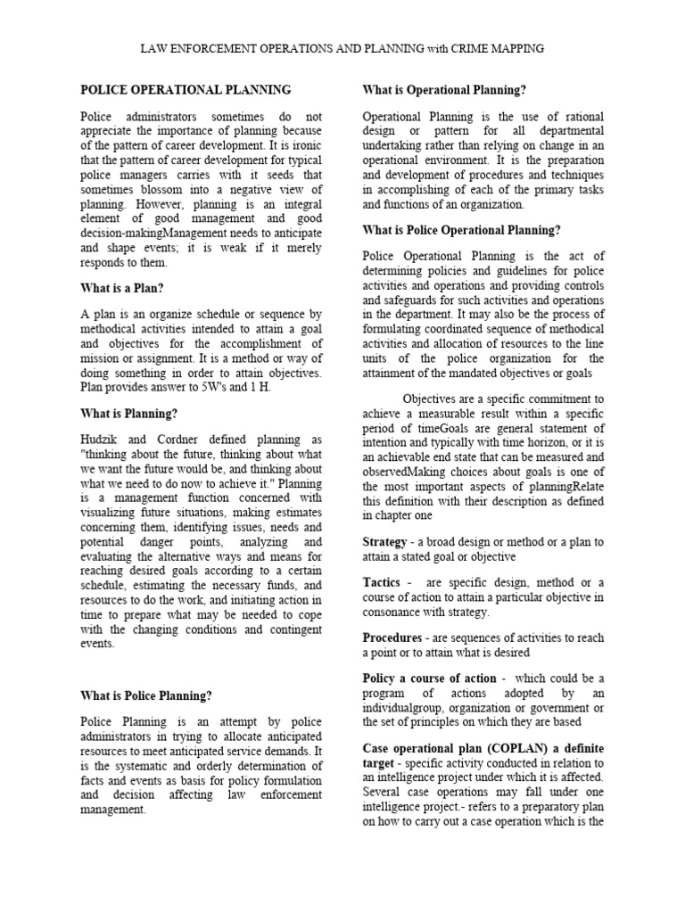 Police Operational Planning | Download Free PDF | Prosecutor | Search ...
