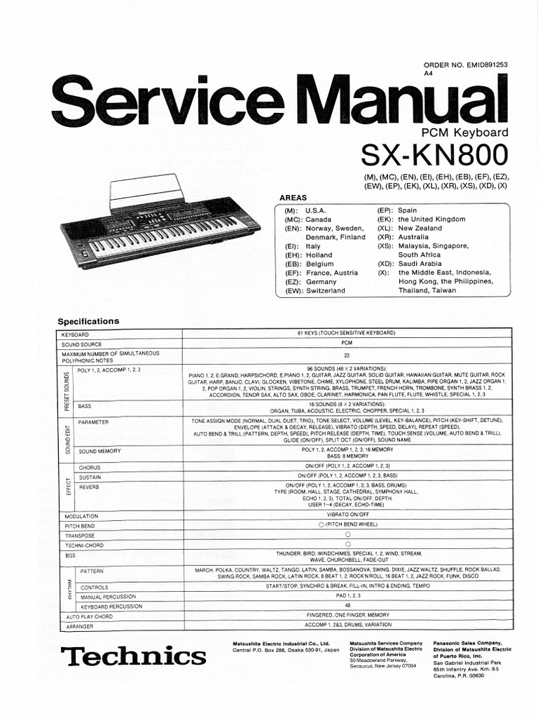 Technics sx-kn800 SM | PDF