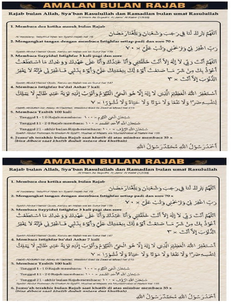 Amalan Rajab | PDF