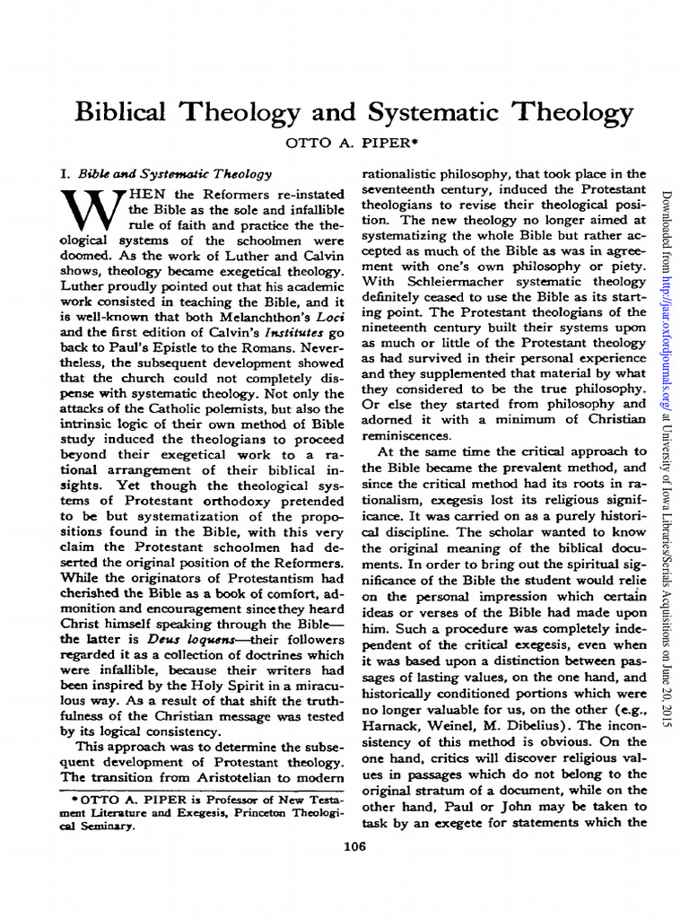 Piper 1957 | PDF | Theology | Bible