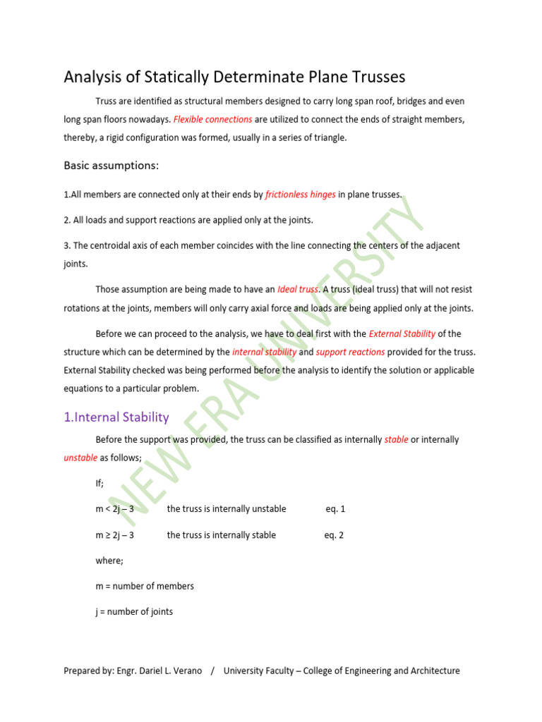 Analysis of Statically Determinate Trusses | PDF | Truss | Force
