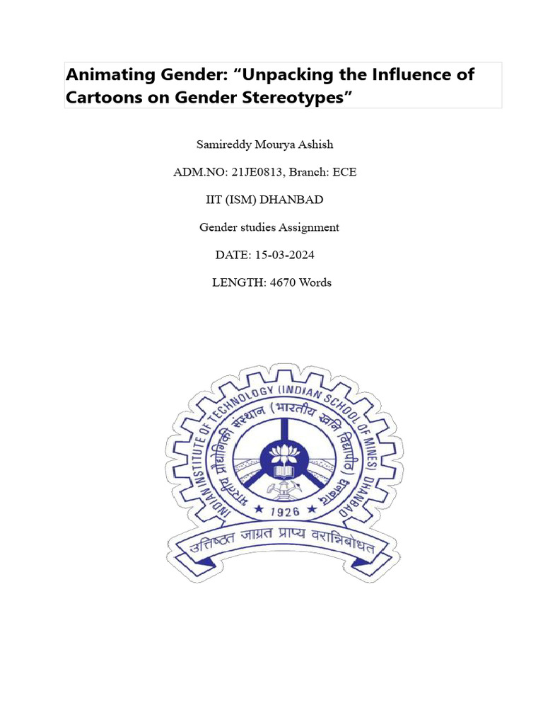 Gender Studies Assignment | PDF | Gender | Gender Studies