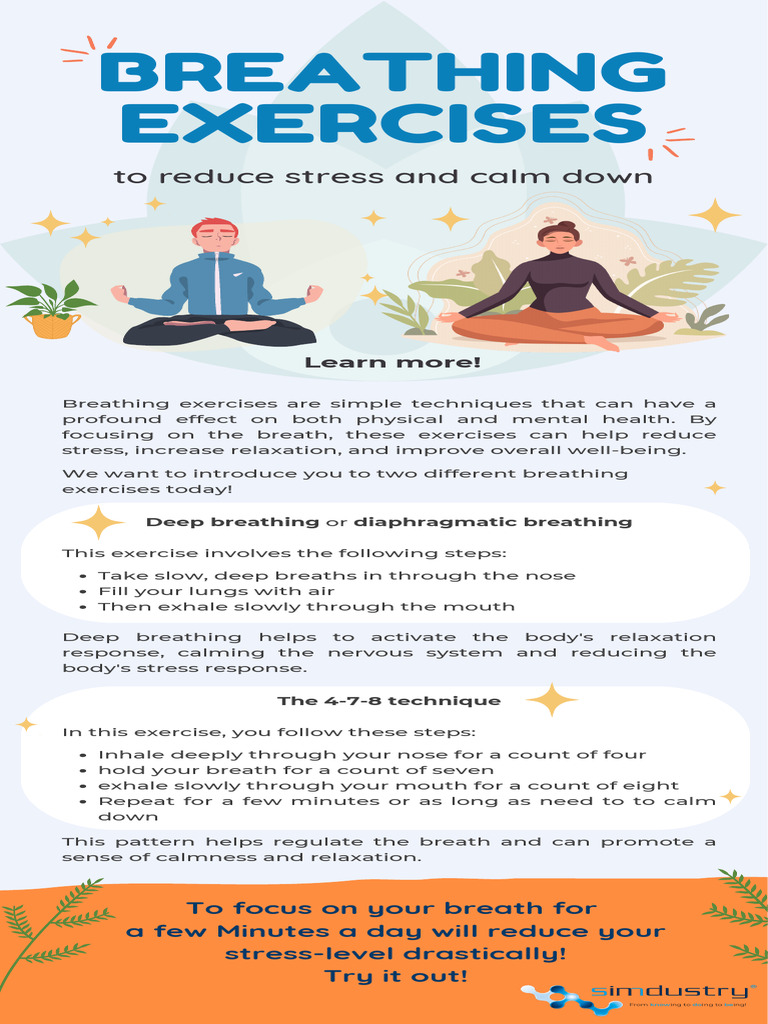 Breathing Exercises Infographic | PDF | Breathing | Relaxation (Psychology)