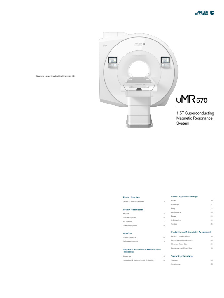 uMR 570 - Data-Sheet | PDF | Magnetic Resonance Imaging | Electrical ...