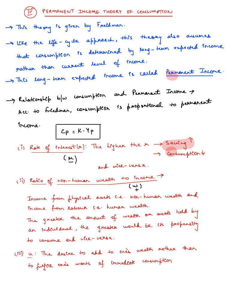 4th Consumption Theory - Permanent Income Theory of Consumption | PDF