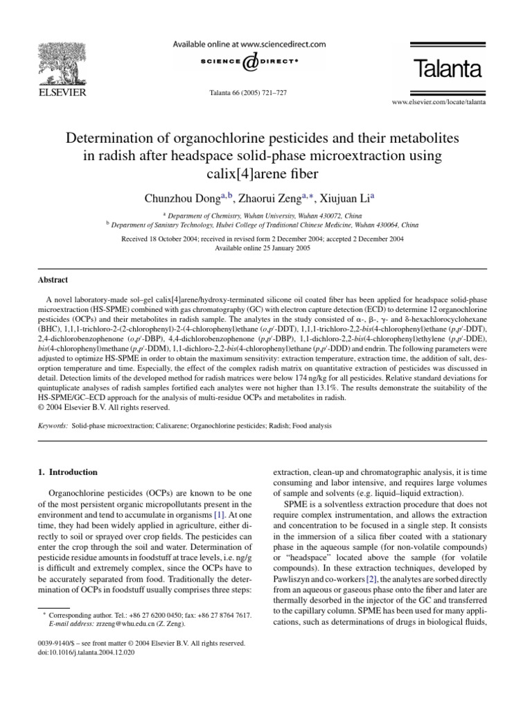 Organochlorine Pesticide 3 | PDF | Physical Chemistry | Chemical Substances