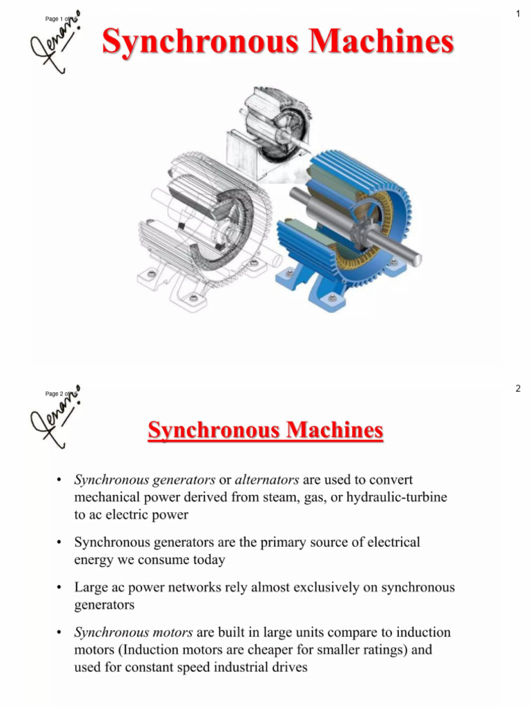 CH 3 Sunchronous Machine | PDF | Electric Motor | Electric Generator
