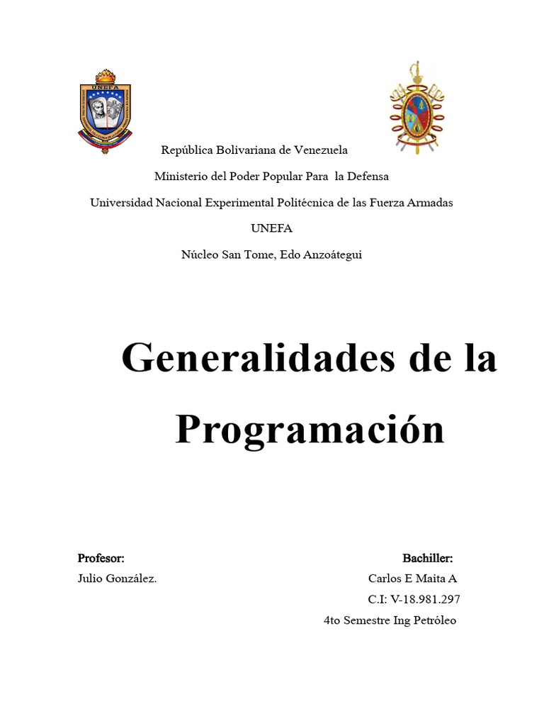 Introducción a la Programación | PDF | Programa de computadora | Programación