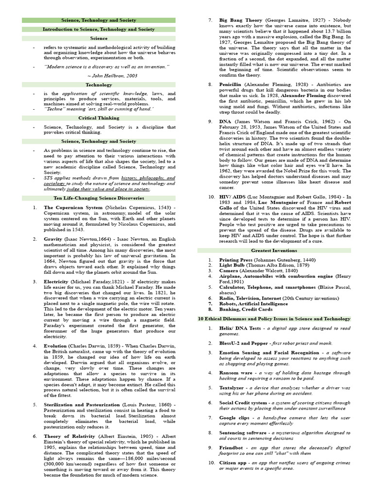 STS Midterms Reviewer | PDF | Heliocentrism | Science