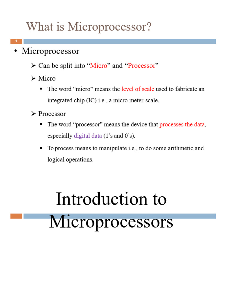 Introduction Microprocessor Pdf Microprocessor Central Processing