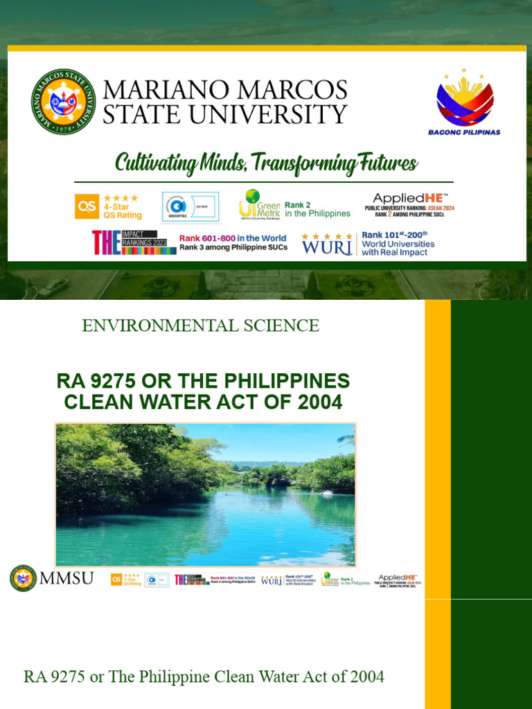 Philippine Clean Water Act Guide | PDF | Sewage Treatment | Effluent