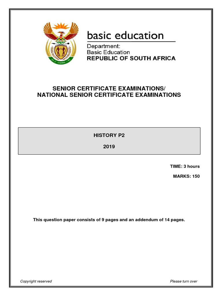History P2 May-June 2019 Eng | PDF