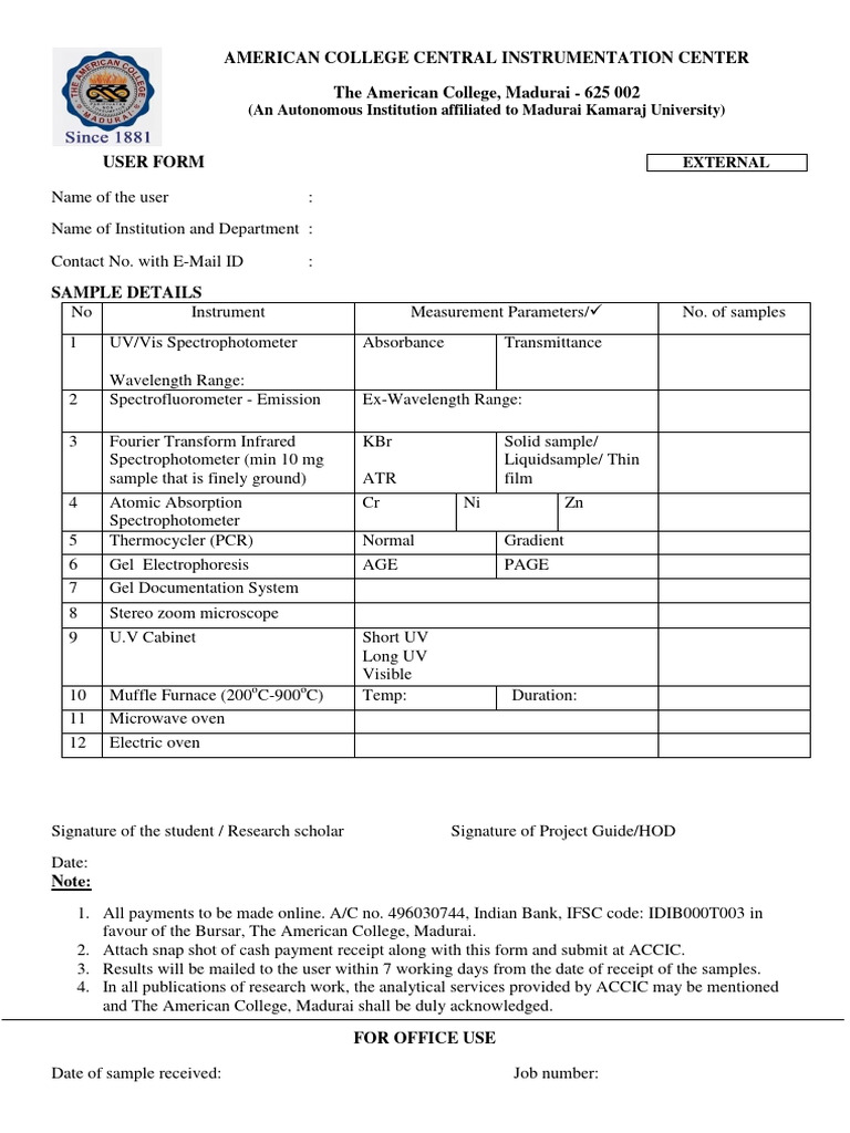 External User Form | Download Free PDF | Spectrophotometry ...