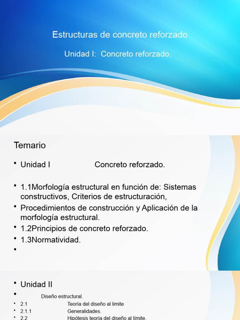 Estructuras de Concreto Reforzado Unidad 1 y 2 | PDF | Concreto reforzado | Hormigón