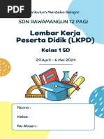 LKPD Menulis Menebalkan Huruf Kelas 1 Bahasa Indonesia | PDF