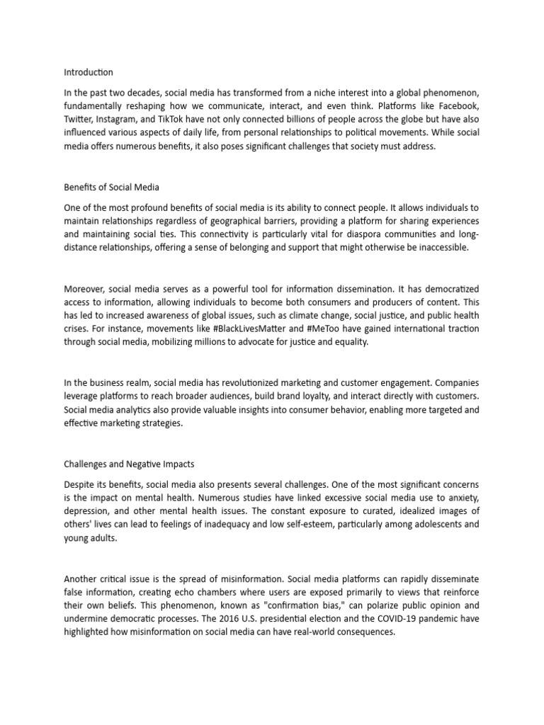 The Impact of Social Media On Society | PDF | Social Media | Popular ...