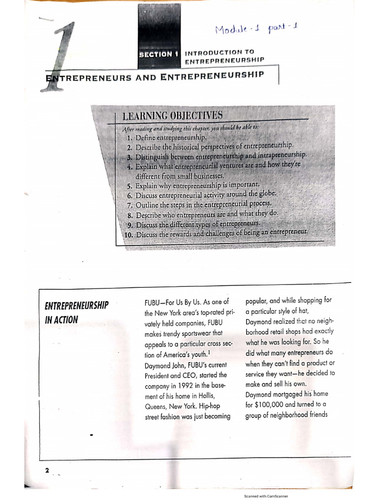 Entrepreneurship Module1 Part-1 | PDF