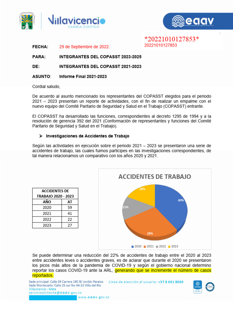 INFORME FINAL COPASST | PDF | Laboratorios