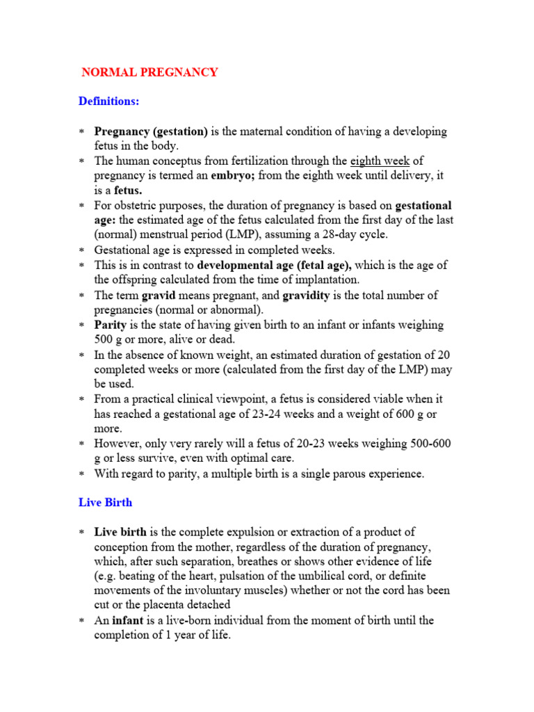 Normal Pregnancy 2 | PDF | Pregnancy | Fetus
