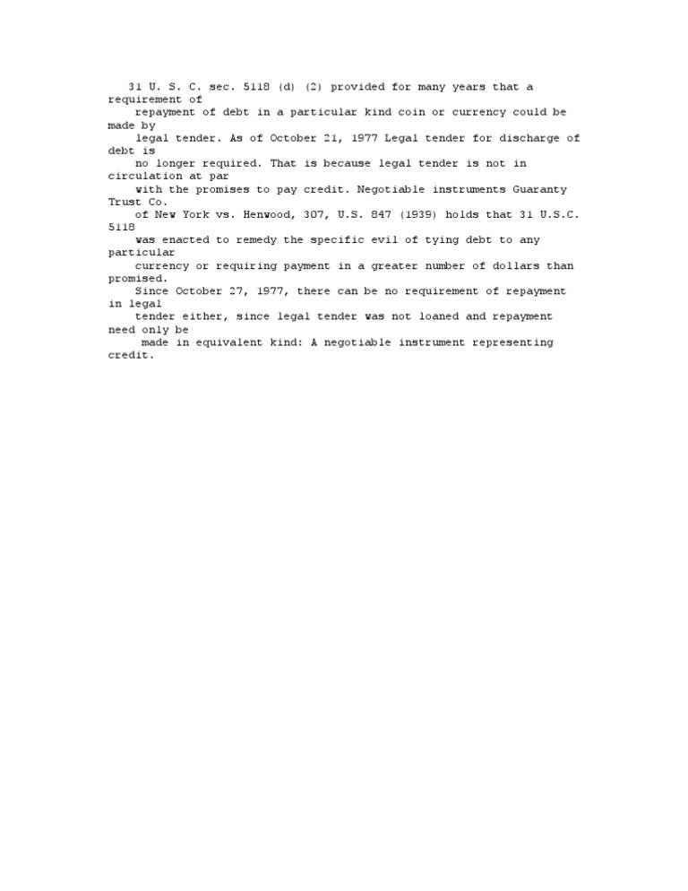 Discharging Debt Under 31 U.S.C. 5118 | PDF