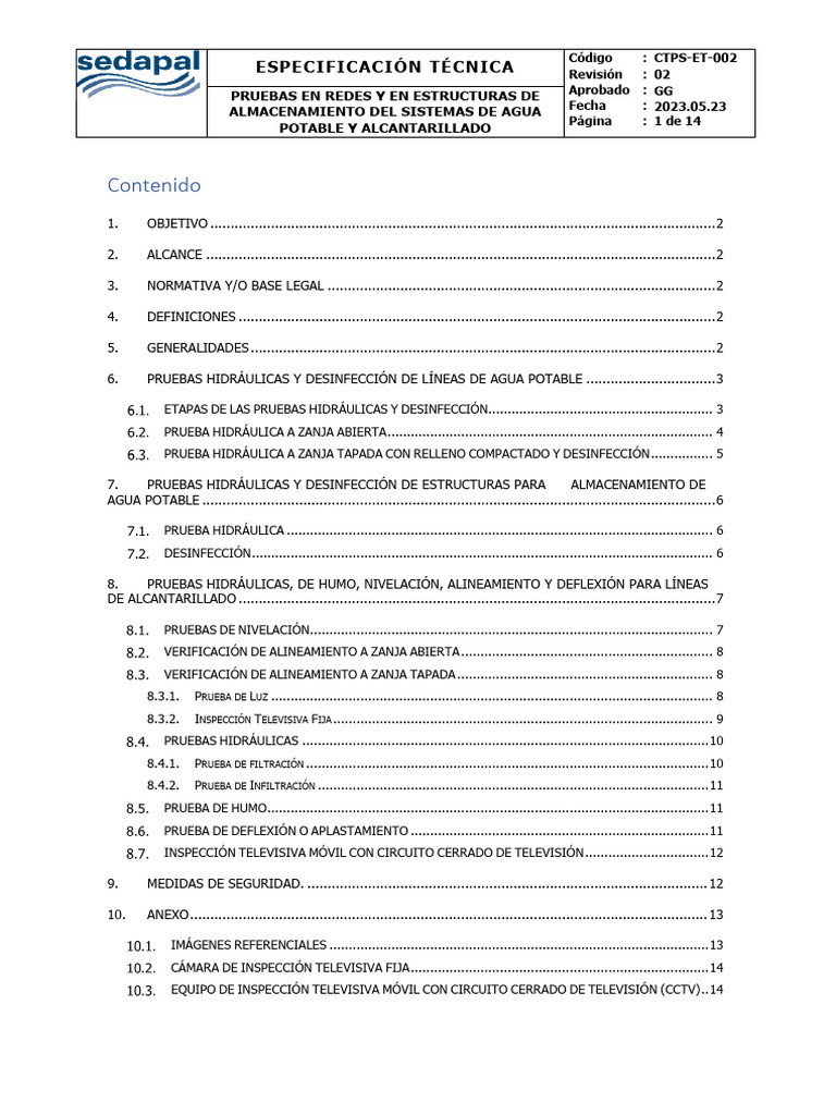 CTPS-ET-002 Rev 02 Pruebas en Redes y en Estructuras de Almacenamiento Del Sistema de Agua ...