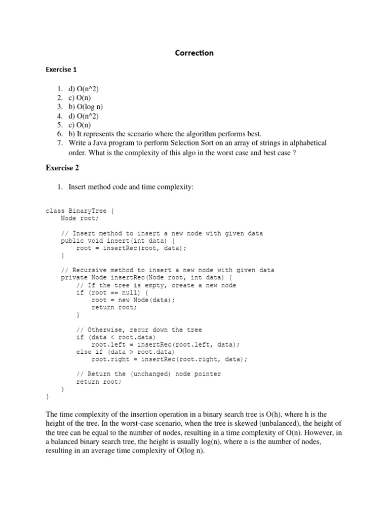 Java Binary Tree Operations & Complexities | PDF | Computer Programming | Algorithms