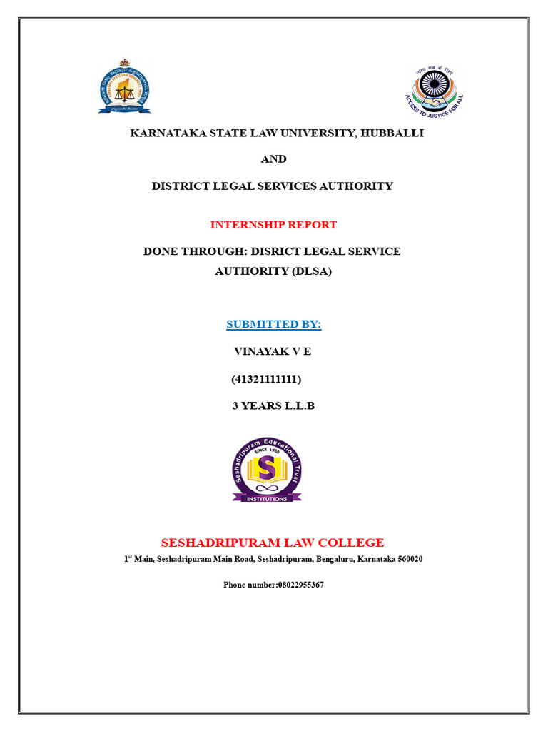 VInay Dlsa Report | PDF | Legal Aid | Government