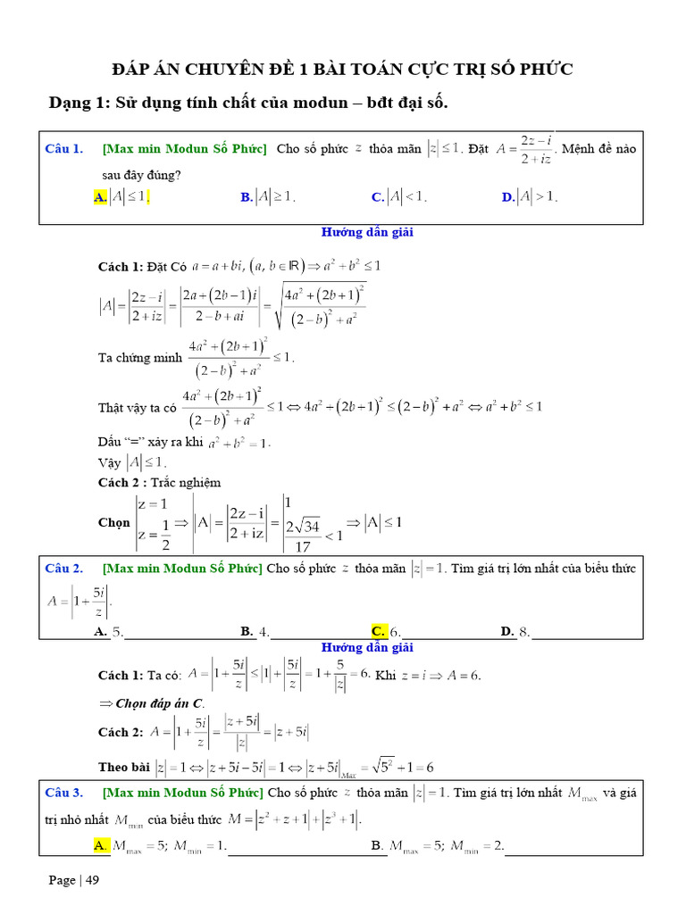 AP an Nhom 9 Cuc Tri So Phuc | PDF